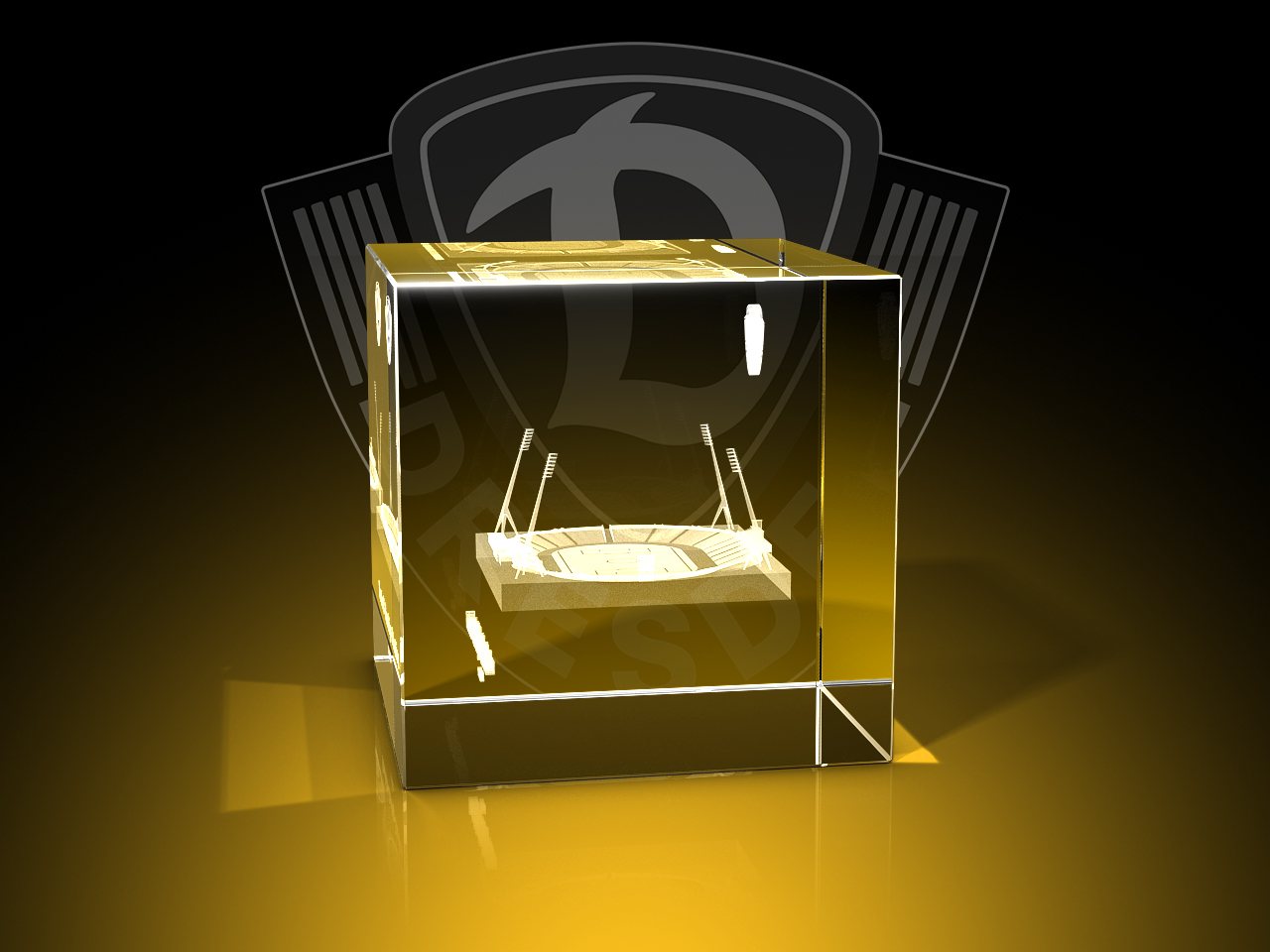 Rudolf-Harbig-Stadion limited Edition - Würfel – GLASFOTO.COM