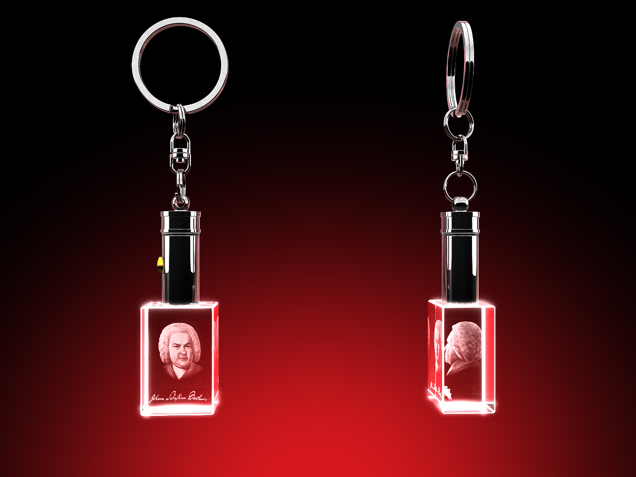 J.S. Bach : Johann Sebastian Bach - LED Leuchte – GLASFOTO.COM